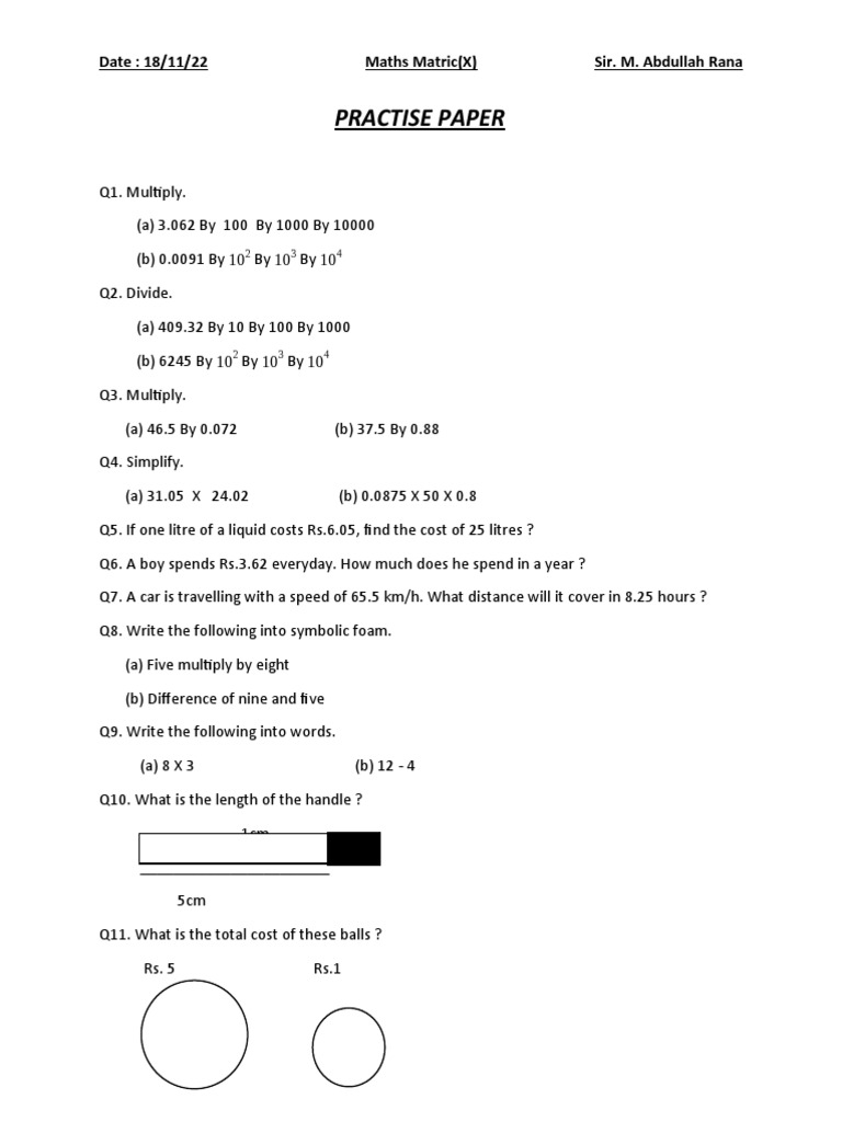 Practise 2 | PDF | Mathematics