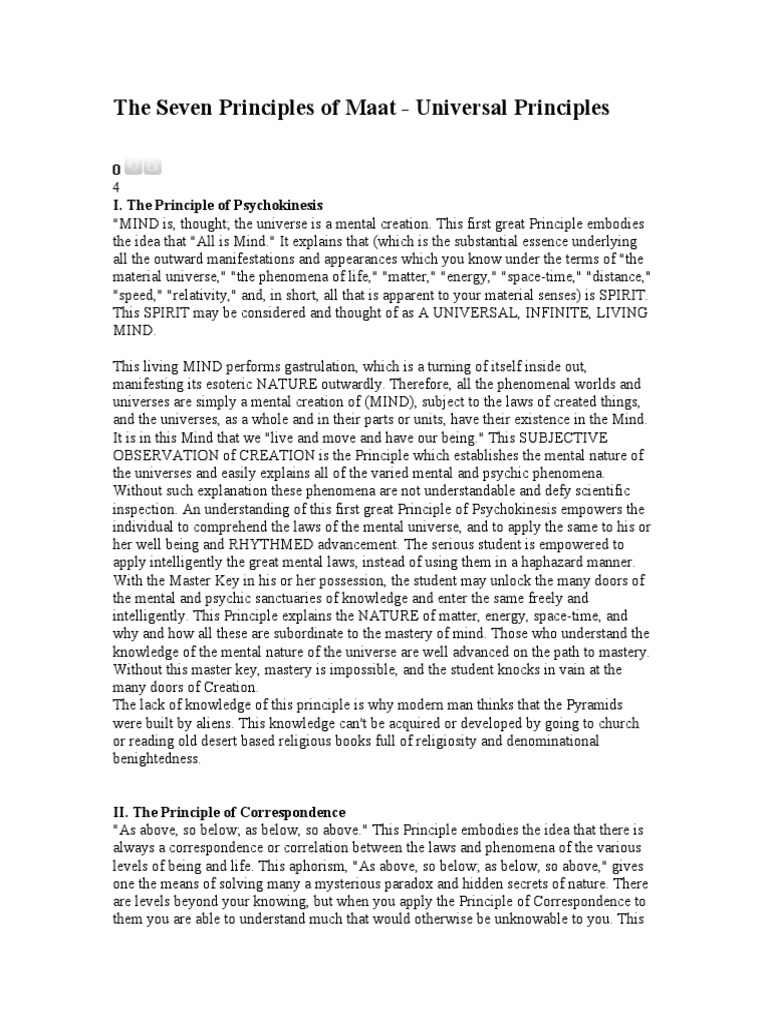 Seven Principles of Maat Explained | PDF | Gender | Gender Studies