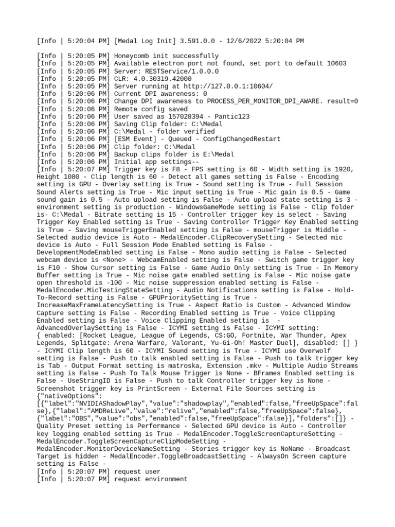 Medal Log 20221206 | PDF | Screenshot | Microphone