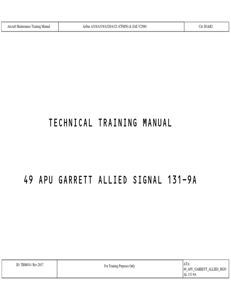 Ata - 49 - Apu - Garrett - Allied - Signal 131-9a | PDF | Gas Turbine ...