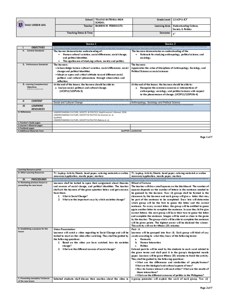 DLL Week 2 | Download Free PDF | Learning | Teaching Method