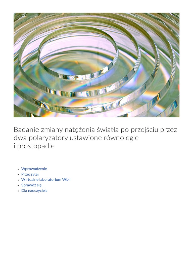 Badanie Zmiany Natezenia Swiatla | PDF
