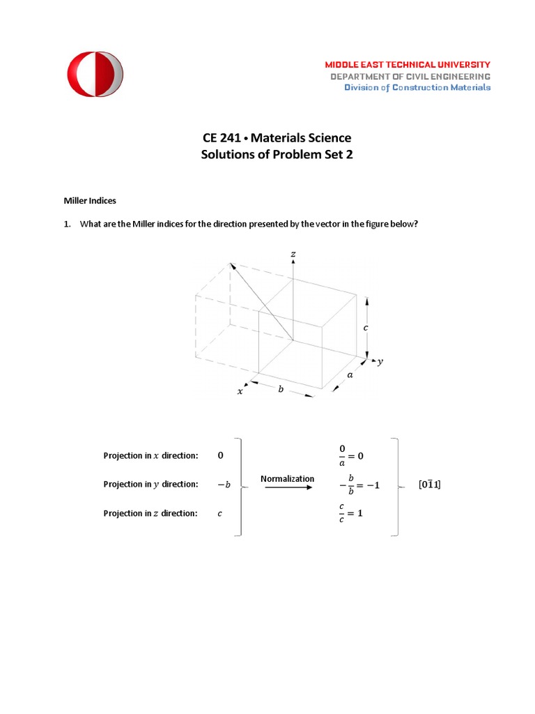 Solutions of Problem Set 2 | PDF | Dislocation | Crystal Structure