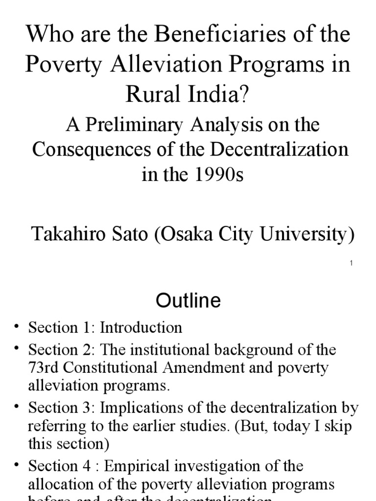 Who Are The Beneficiaries of The Poverty Alleviation Programs in Rural ...