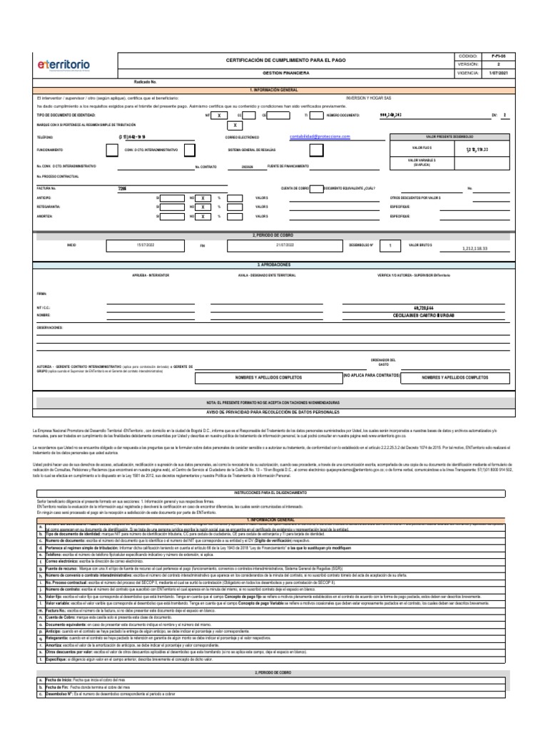 Tramite Factura Contrato 2022626 Firm1 | PDF | Contabilidad | Economias