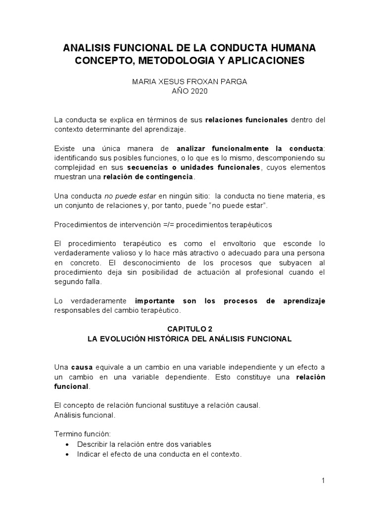 Analisis Funcional de La Conducta Humana | PDF | Reforzamiento | Mente