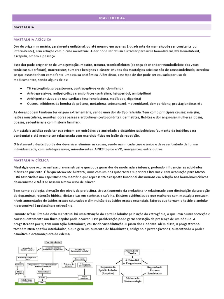 Mastalgia: Tipos e Tratamentos | PDF | Câncer de mama | Câncer