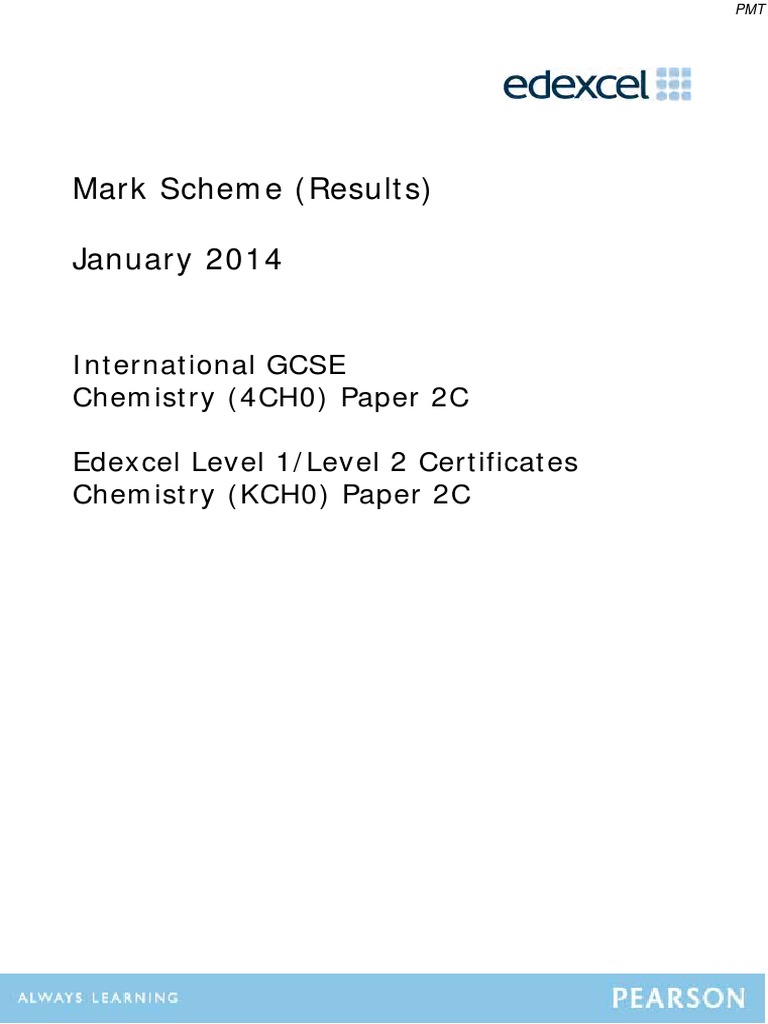January 2014 MS - Paper 2C Edexcel Chemistry IGCSE | PDF | Hydrochloric ...