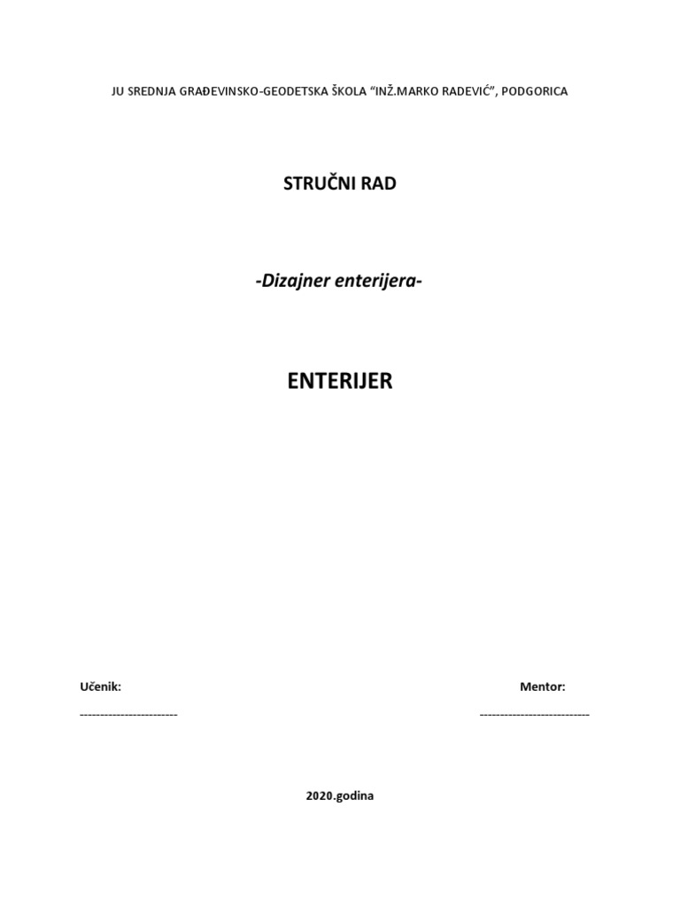 Strucni Rad-Srednja Tehnicki Opis | PDF