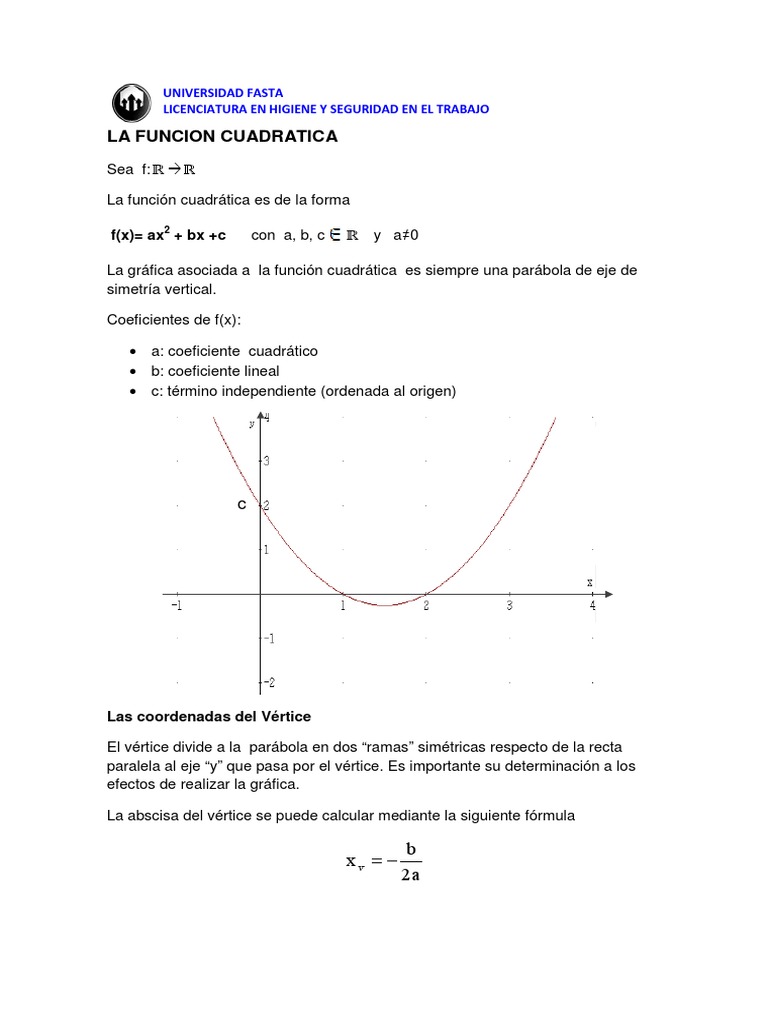 Análisis de la Función Cuadrática | PDF | Matemáticas | Álgebra abstracta