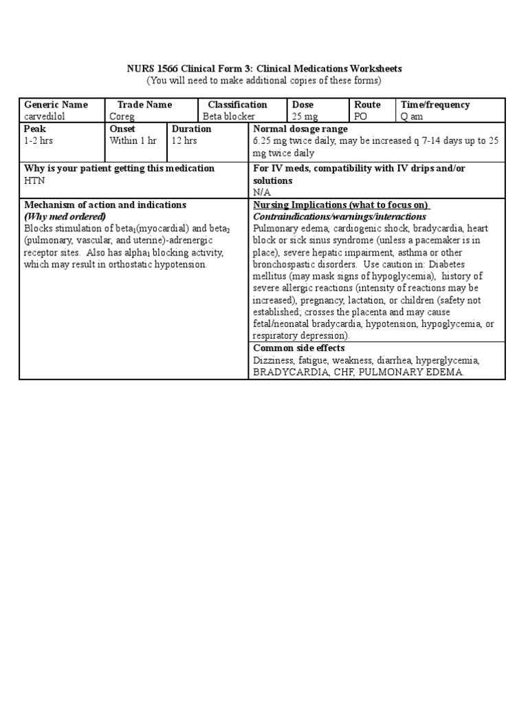Coreg (Carvedilol) | PDF | Hypertension | Heart Failure