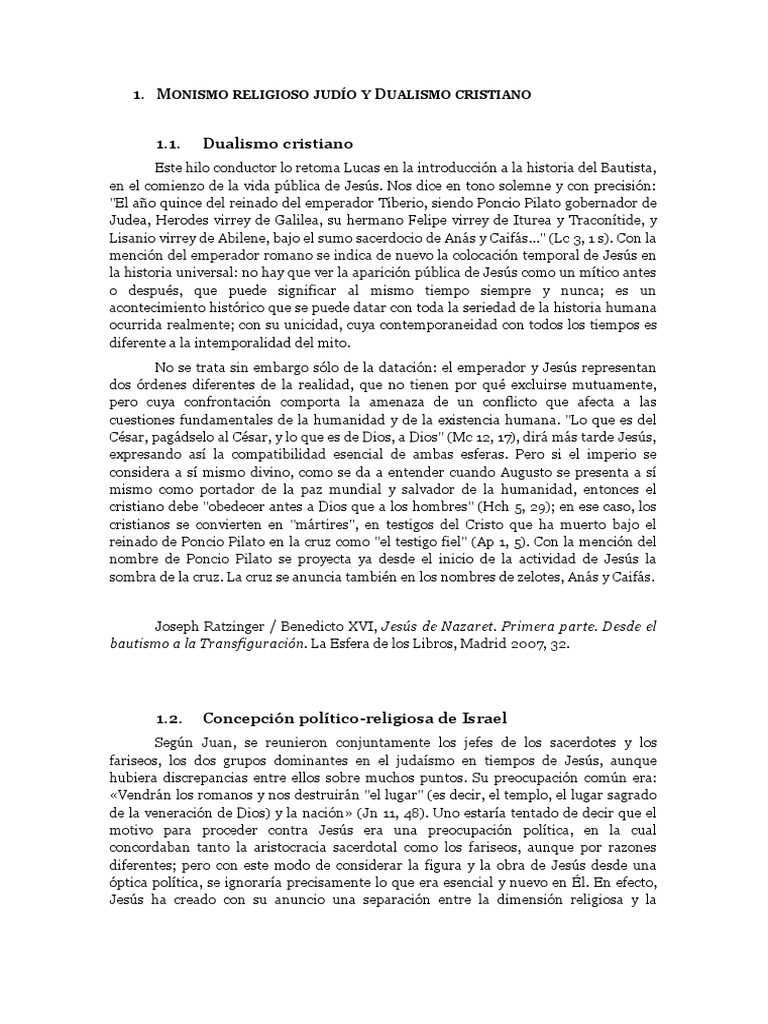 Monismo Judío y Dualismo Cristiano | PDF