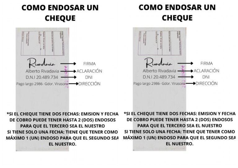 Como Se Endosa Un Cheque | PDF