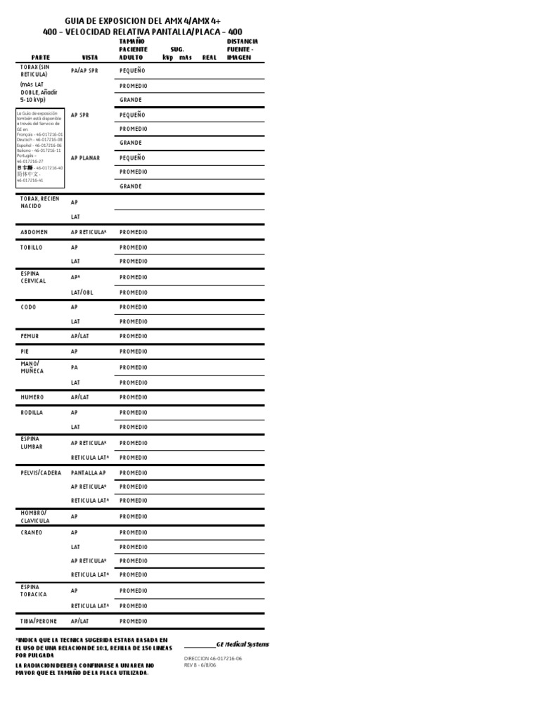 Guia de Exposicion Del Amx 4/amx 4+ 400 - Velocidad Relativa Pantalla ...