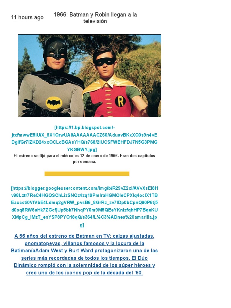 1966 - Batman y Robin Llegan A La Televisión - Los Comics de Machete ...