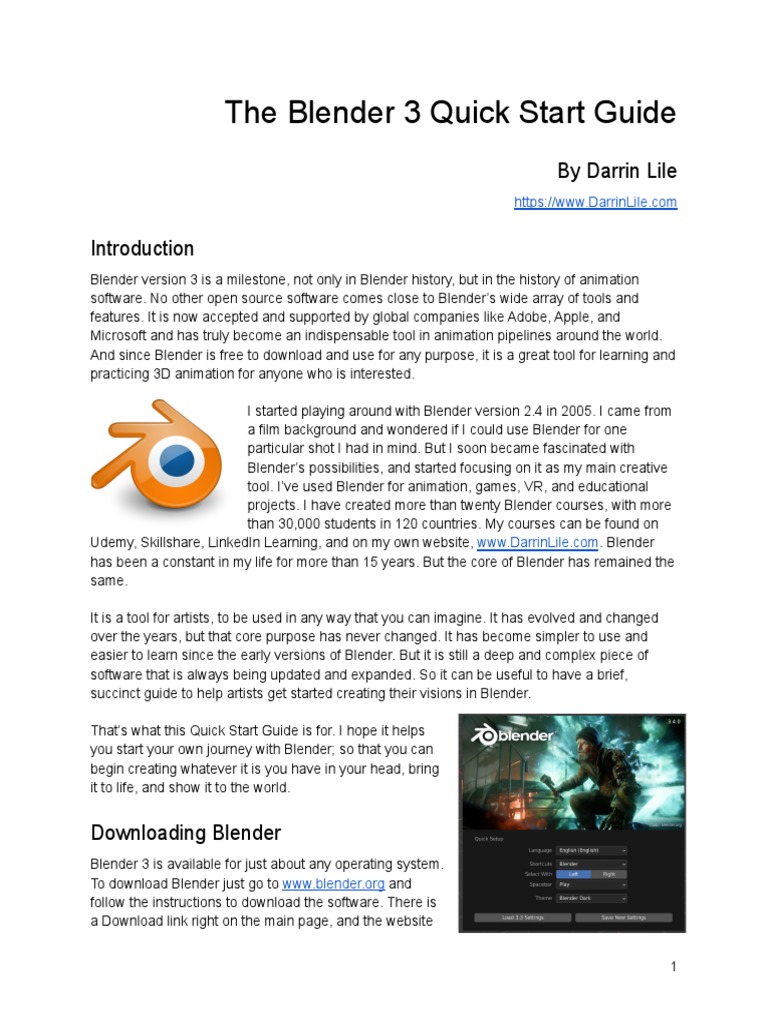 Blender 3 Quickstart Guide | PDF