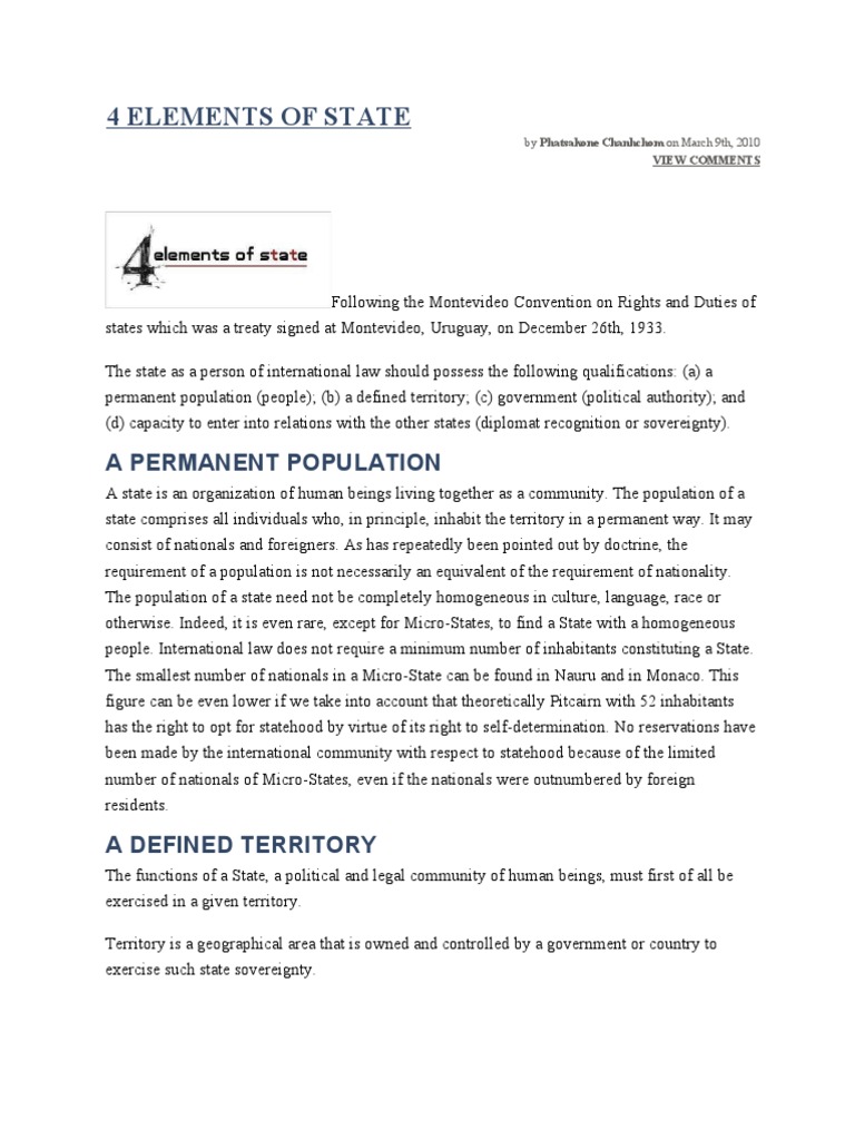 4 Elements of State | PDF | Suffrage | Democracy