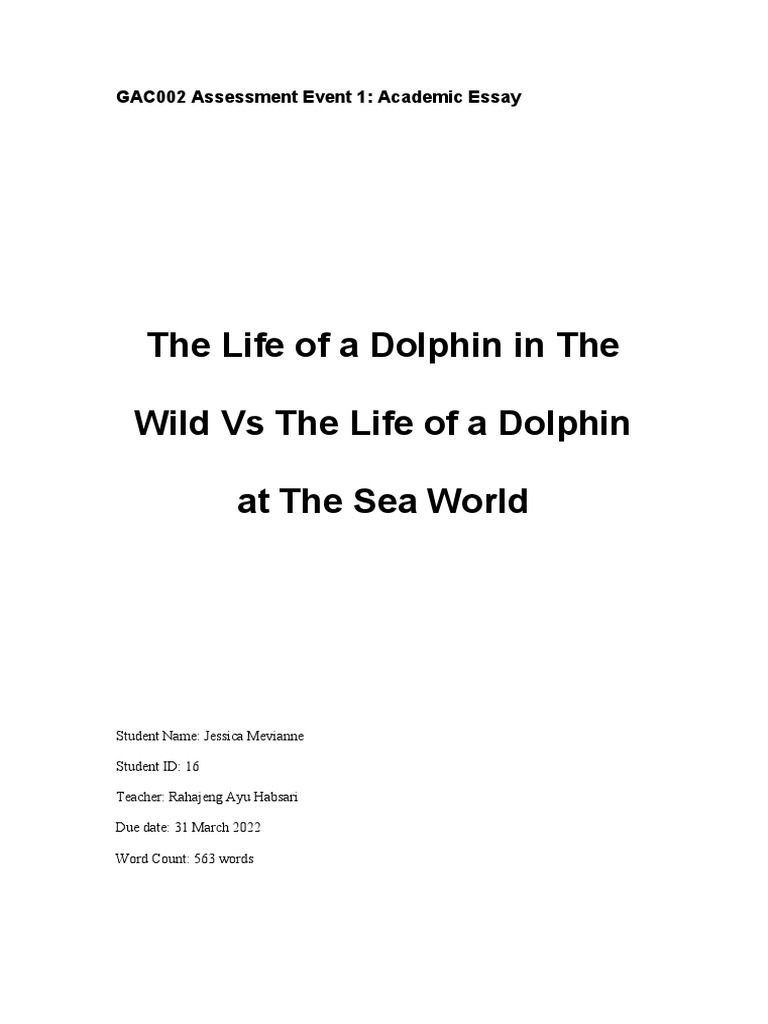 Dolphin Life: Wild vs. Sea World | PDF | Dolphin | Fish
