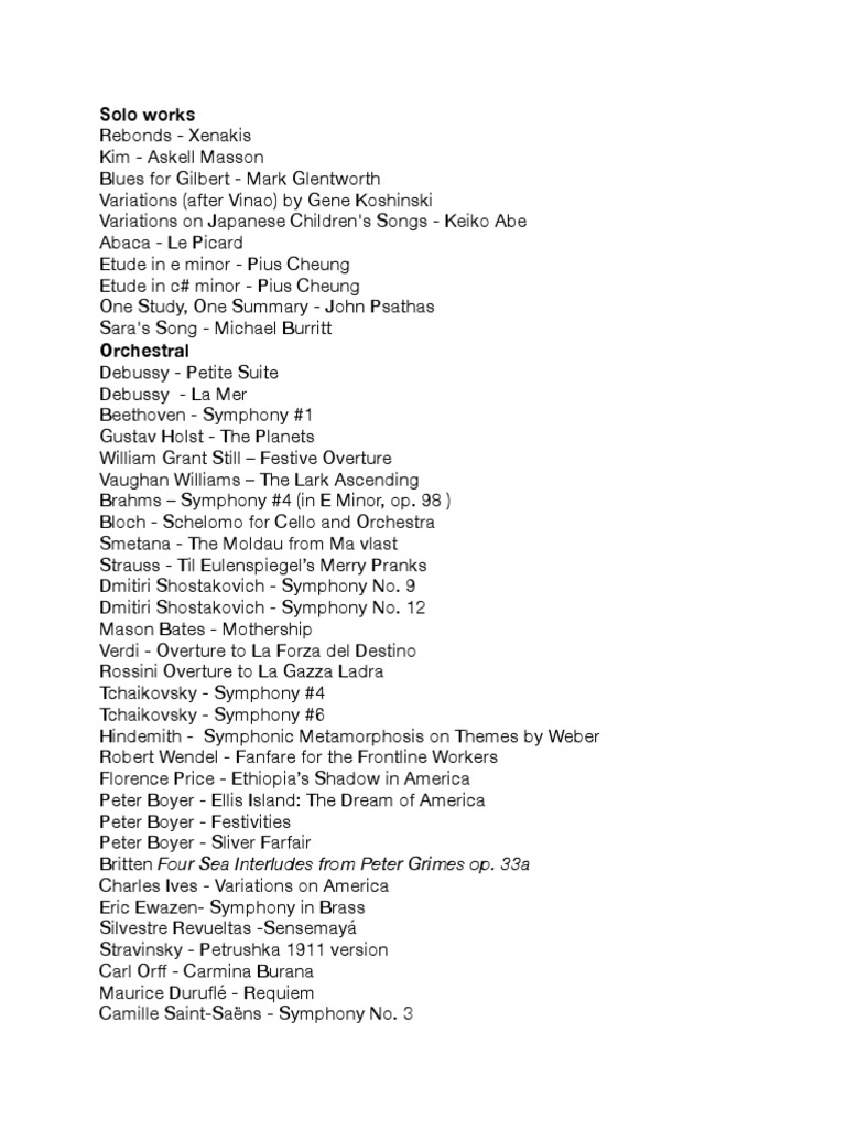 Works List | PDF