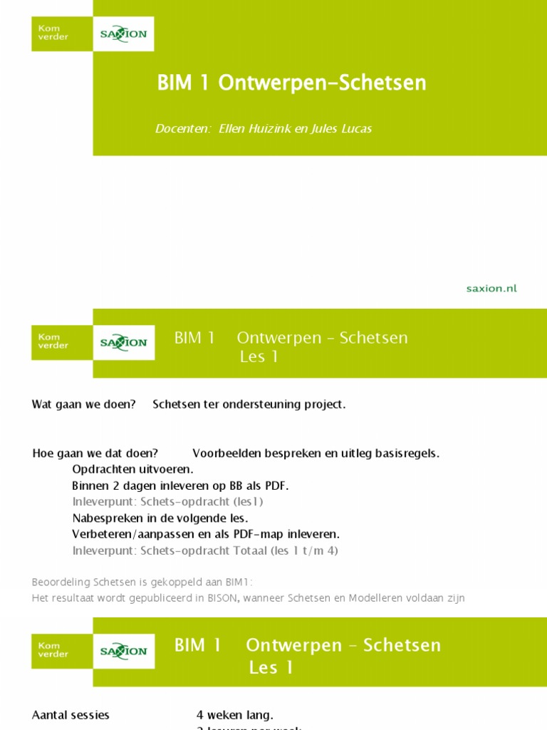 BIM 1 Schetsen Les 1 | PDF