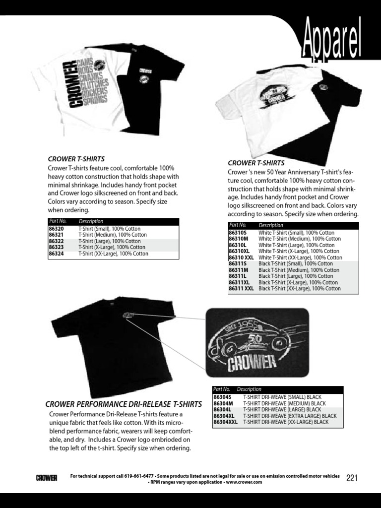 Crower T-Shirts Crower T-Shirts | PDF