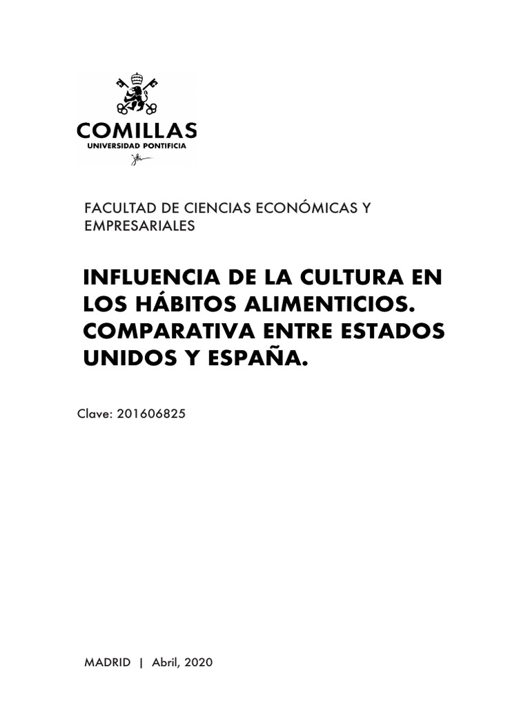 Cultura y Hábitos Alimenticios: EE. UU. vs. España | PDF | Alimentos ...