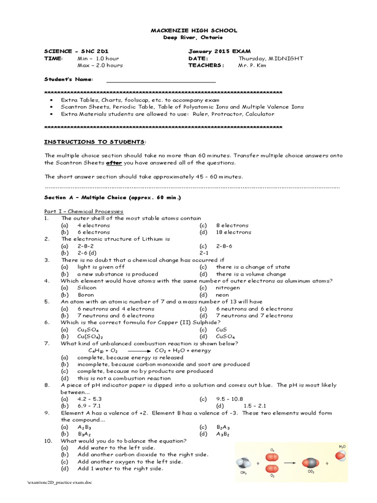 snc2D - Practice Exam | Download Free PDF | Cell (Biology) | Earth