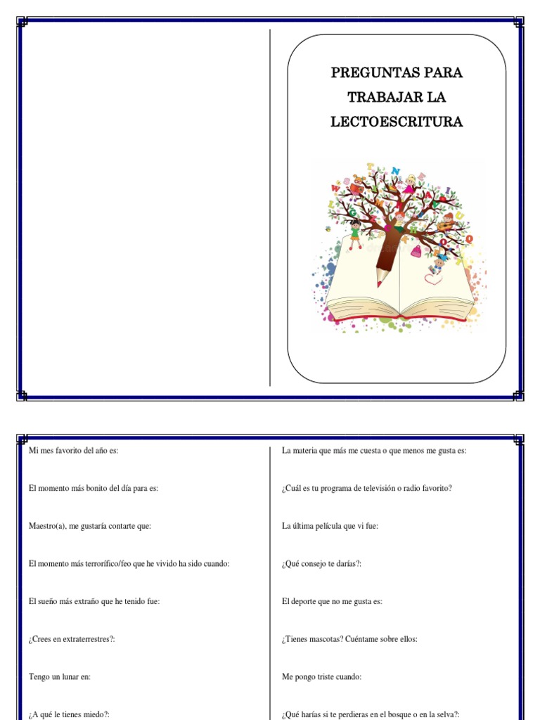 Preguntas para Trabajar Lectoescritura | PDF