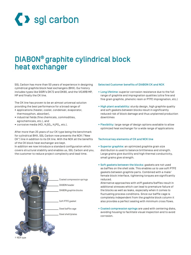 SGL Technical Competence Sheet DIABON BHX CK NCK | PDF | Heat Exchanger ...