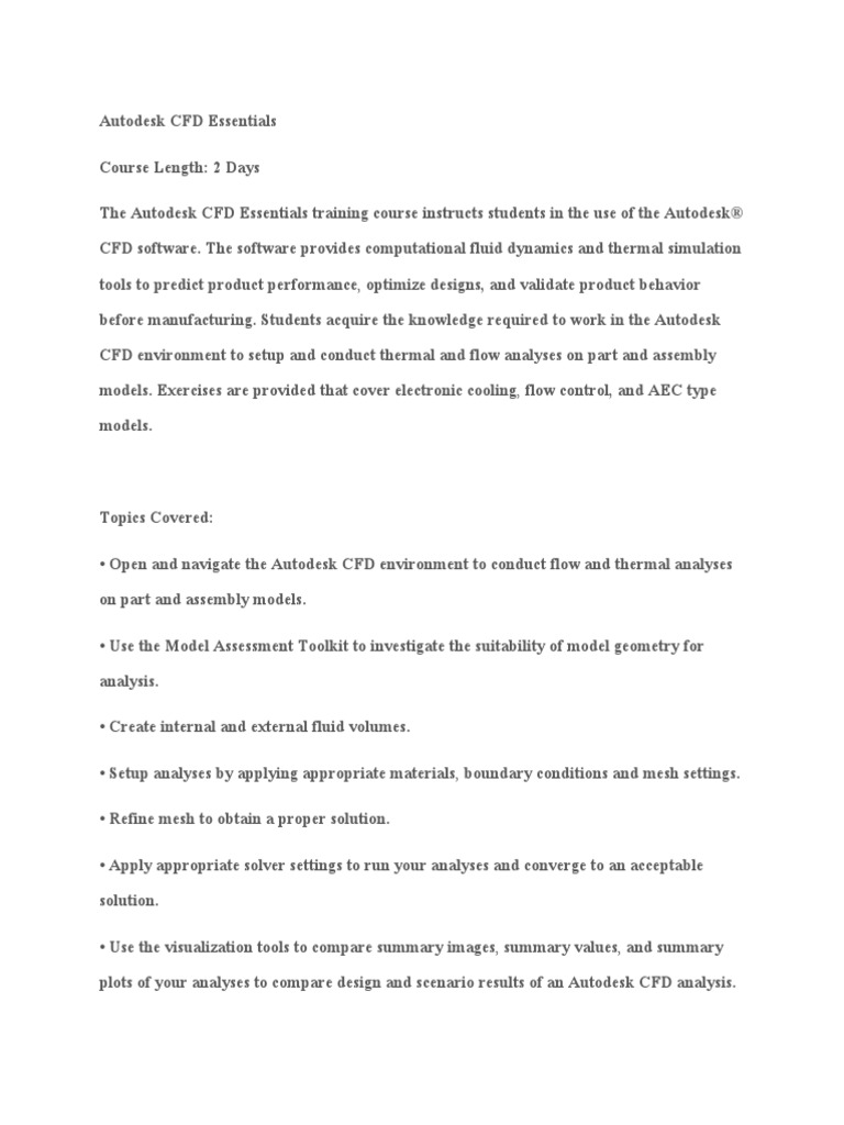 Autodesk CFD Essentials | PDF