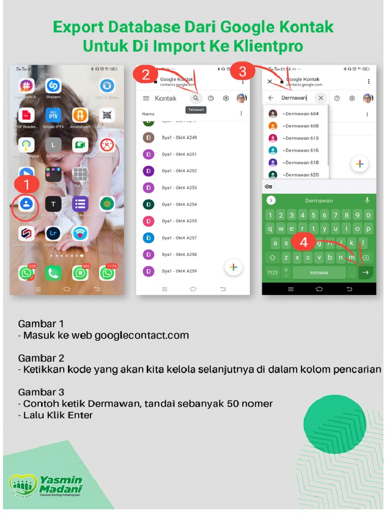 Panduan Export Database Dari Google Kontak | PDF