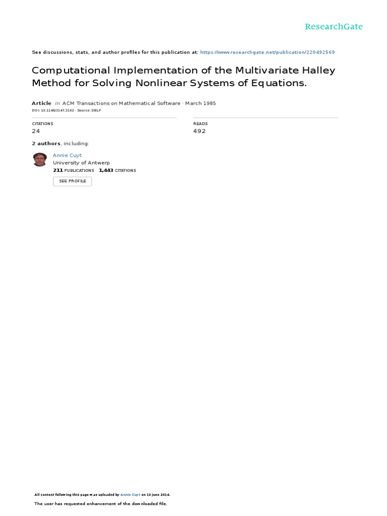 Cuyt, Rall - 1985 - Computational Implementation of The Multivariate ...