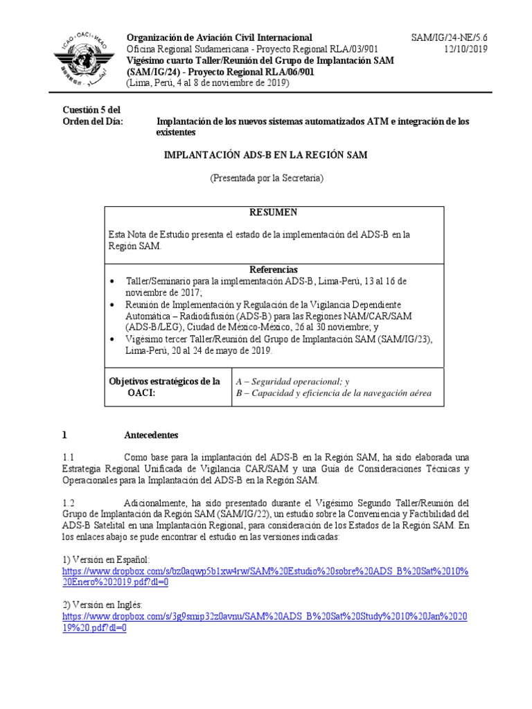 Samig24 - Ne5.6 Ads-B en La Región Sam | PDF | Control de tráfico aéreo ...