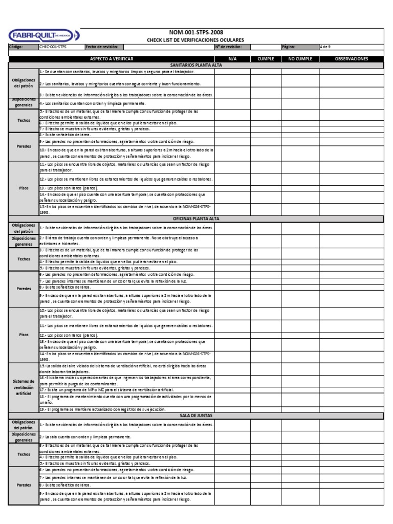 Ejemplo de Check List de Verificación | PDF