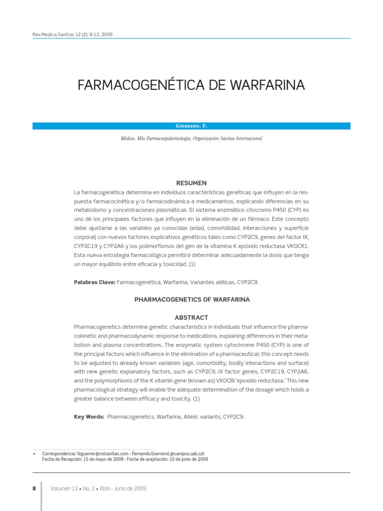 Farmacogenética de Warfarina | PDF | Cigosidad | Alelo