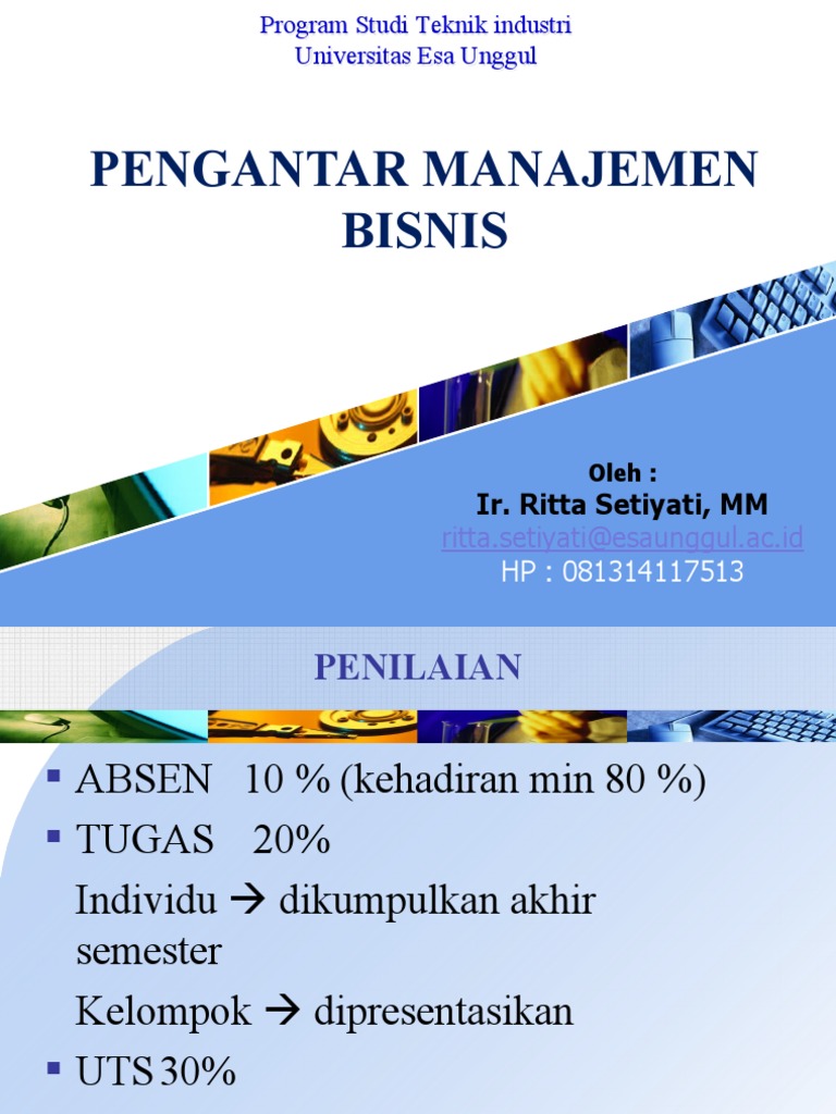 Pengantar Manajemen Dan Bisnis Pertemuan 1 | PDF