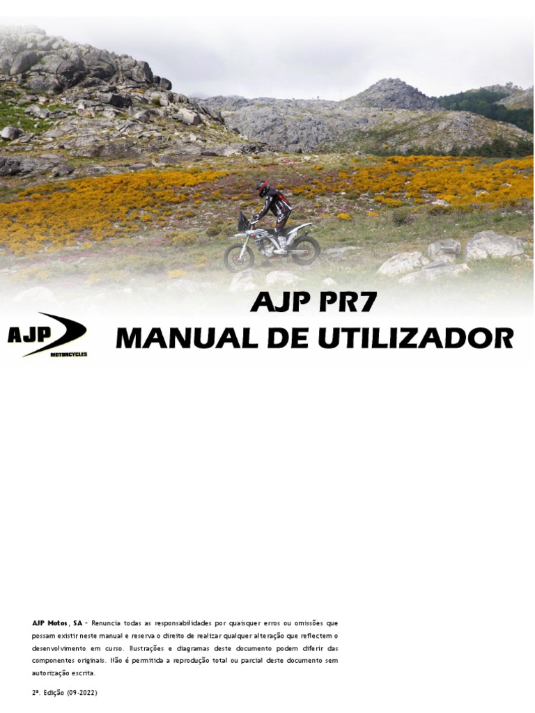 V2 AJP PR7 - Manual Utilizador PT | PDF | Freio | Motocicleta