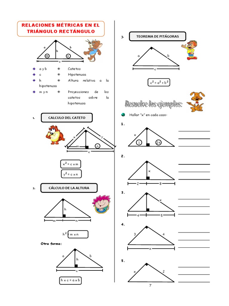 Relaciones Métricas de Triángulos | PDF | Euclides | Geometría del plano euclidiano