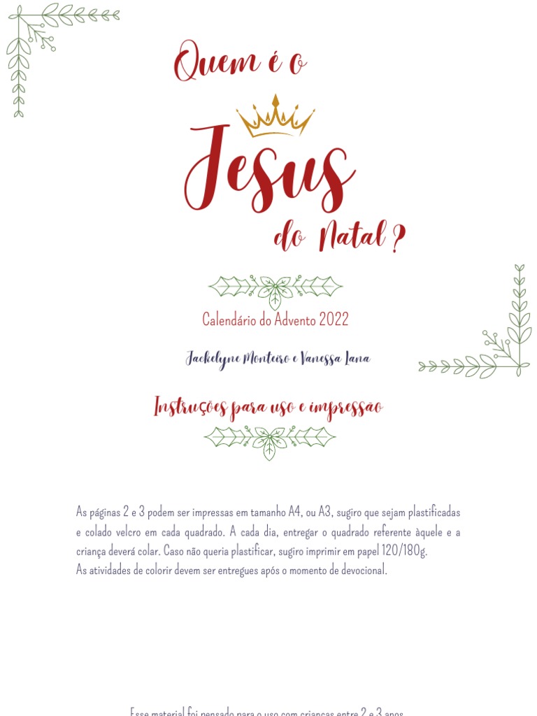 Calendário do Advento Infantil 2022 | PDF