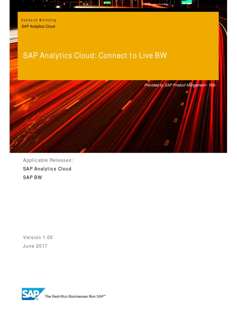 SAP Analytics Cloud - Connect To Live BW BEX Queries | PDF | Networking ...
