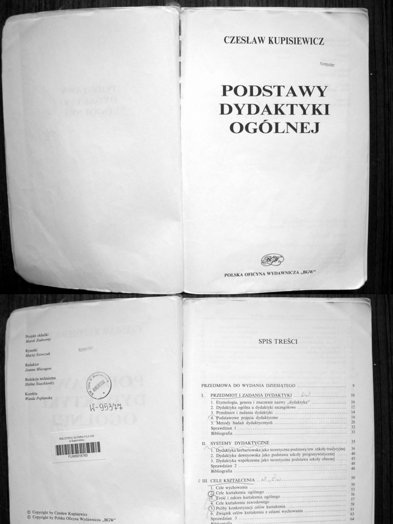 Czesław Kupisiewicz Podstawy Dydaktyki Ogólnej | PDF