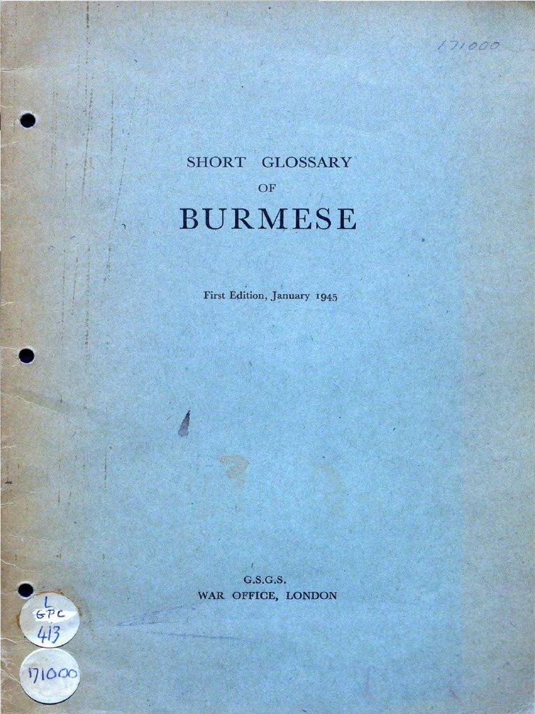 Short Glossary Of Burmese Pdf