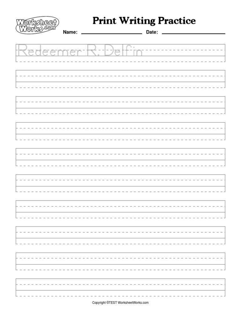 WorksheetWorks Print Writing Practice 1 | PDF