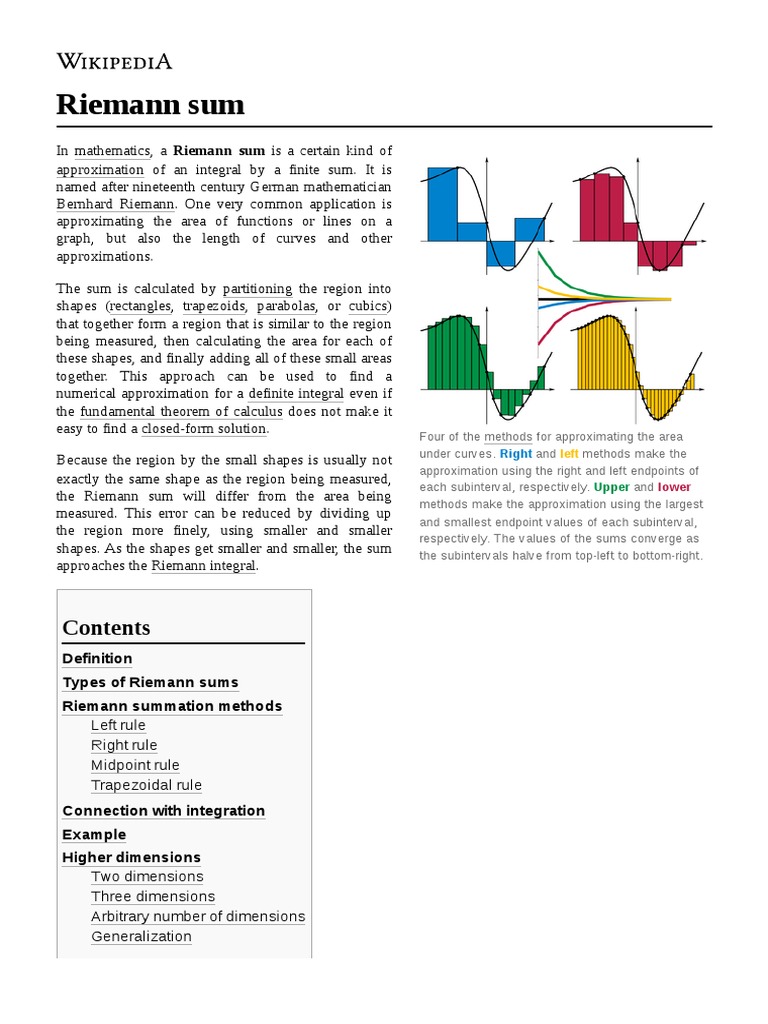 Riemann Sum | PDF