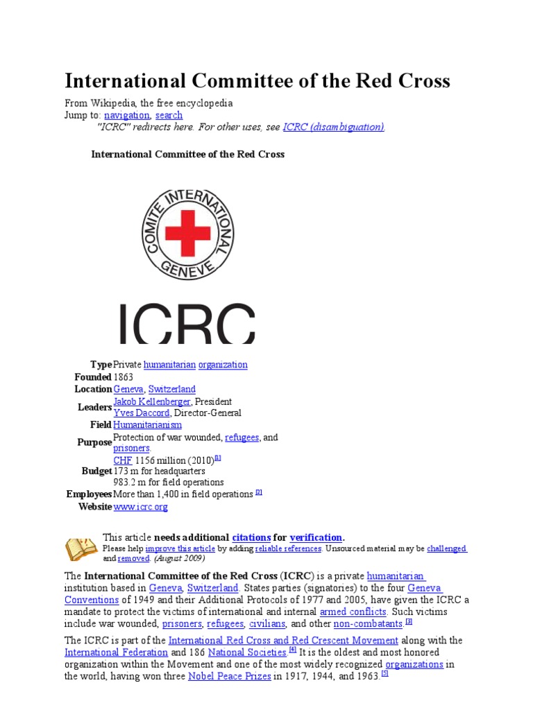 ICRC | PDF | International Committee Of The Red Cross | International Red Cross And Red Crescent ...