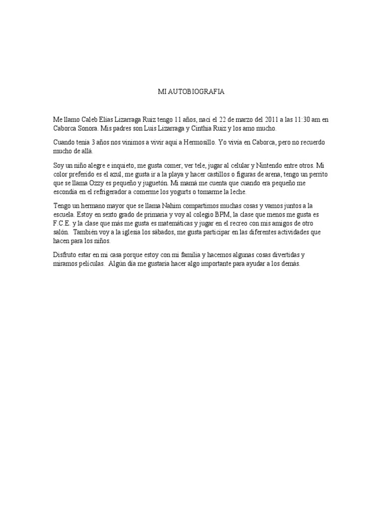 Mi Autobiografia | PDF