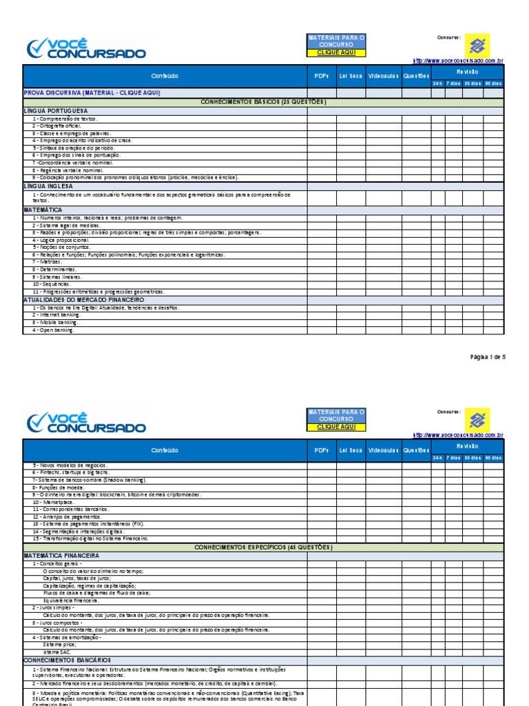 Edital Verticalizado BB Agencia 2023 | PDF