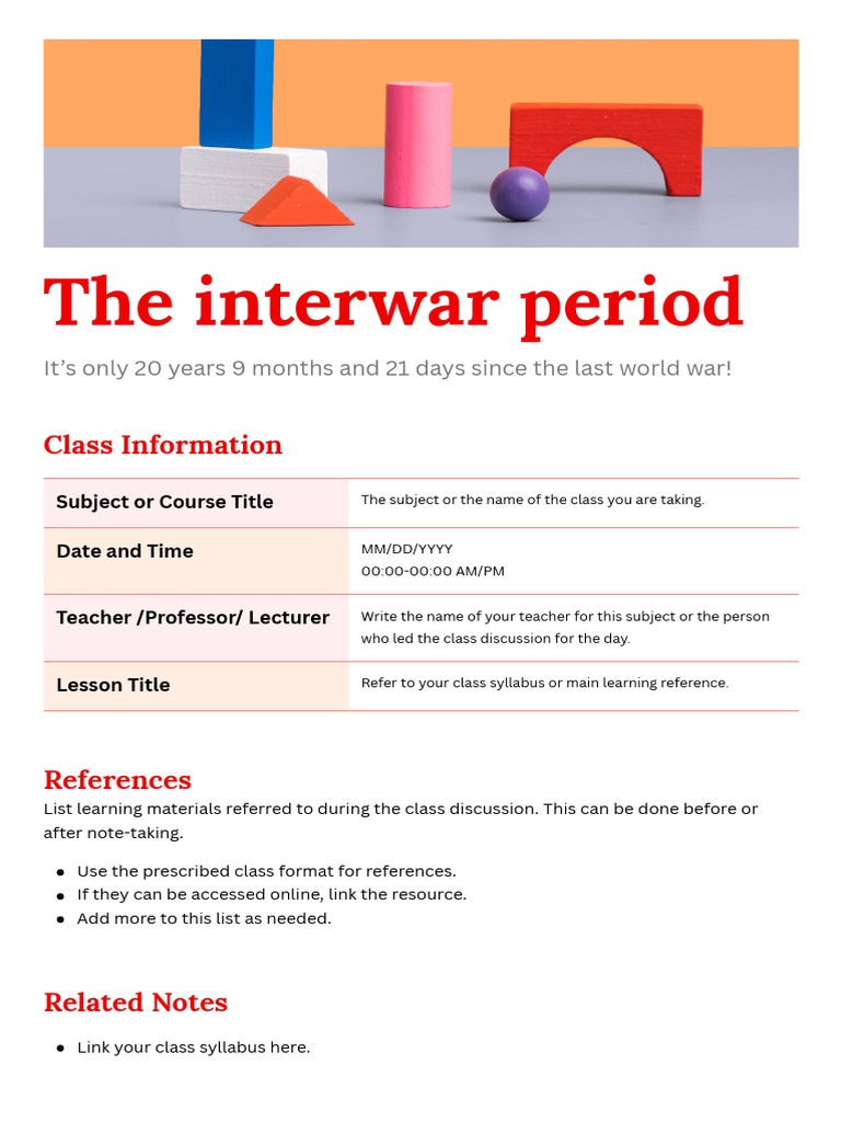 The Interwar Period: Class Information | PDF | Cognitive Science ...