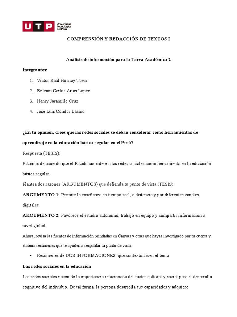 S10 Consigna para TA2 | PDF | Aprendizaje | Método de enseñanza
