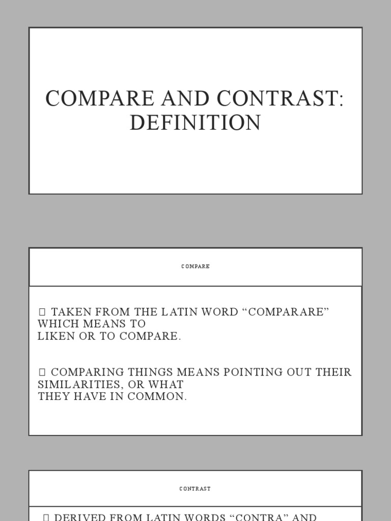 Define Compare and Contrast | PDF